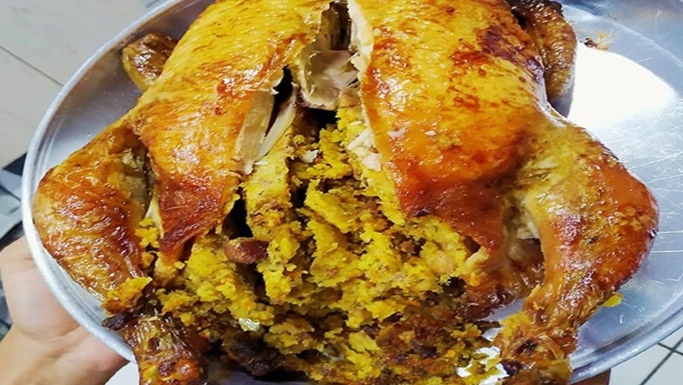 SABOROSO: Frango recheado com farofa perfeito para o almoço em família ...